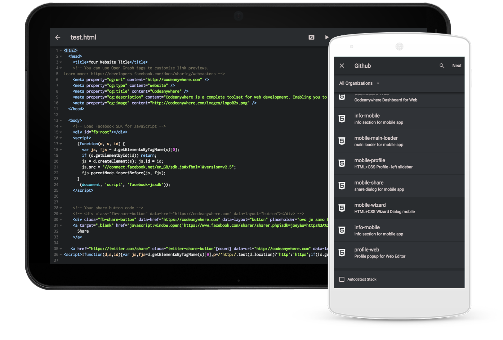 Apps · Codeanywhere